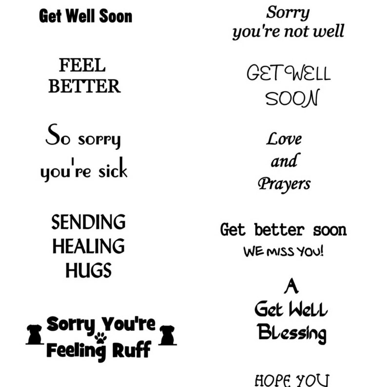 Get Well Sentiments Digital Sheet, Get Well Words and Phrases ...