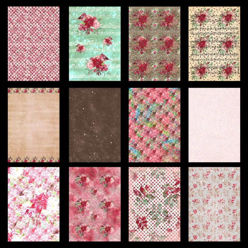 Christmas Printable A4 Paper Pack, Digital Christmas Craft Papers ...