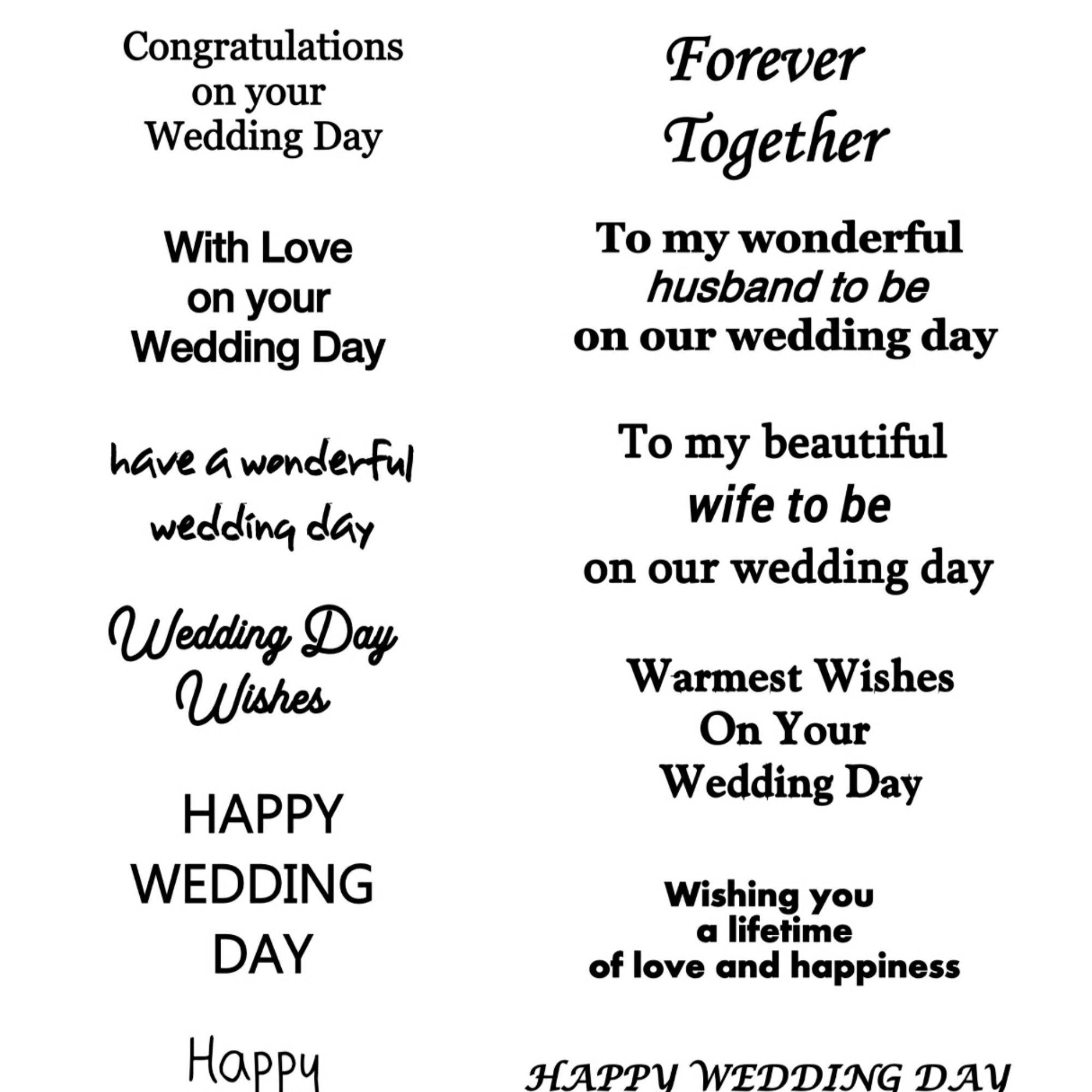 Wedding Sentiments Digital Sheet, Wedding Card Sentiments, Printable ...