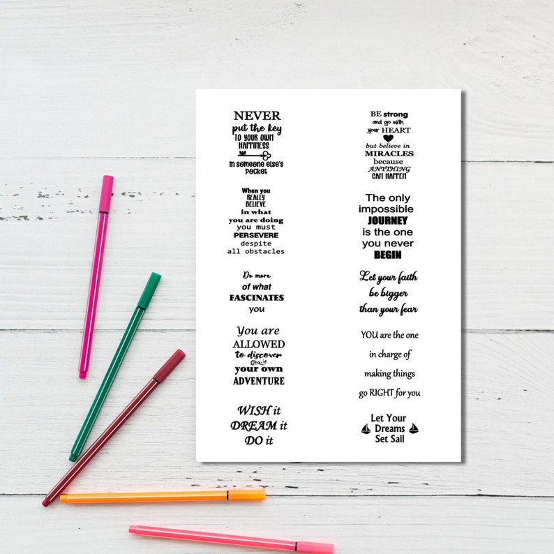 Encouraging Card Inserts JPG Sheet, Printable Card Insert Verses ...