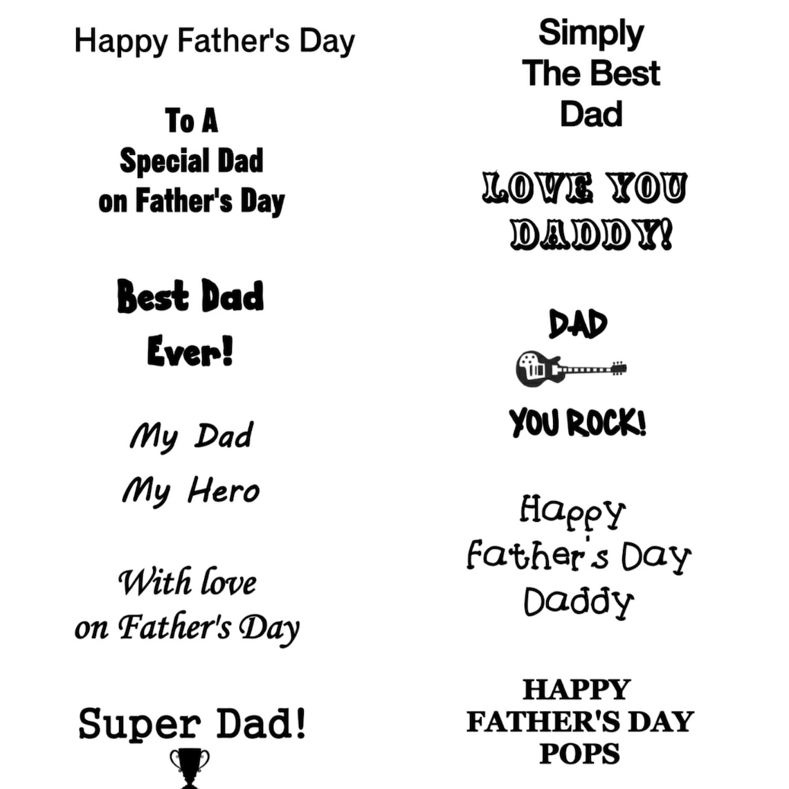 Father Sentiments Digital JPG Sheet, Printable Father’s Day Sentiments ...