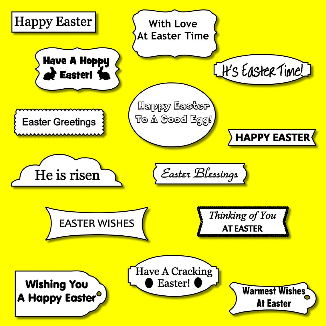 Easter Sentiments Digital Sheet Printable Greetings Card - Etsy