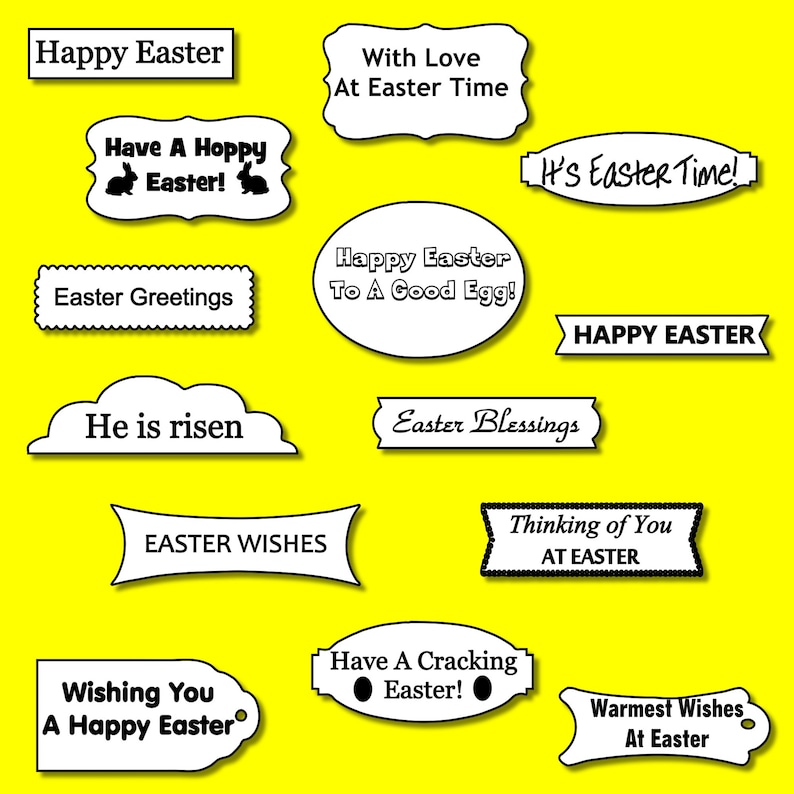 Easter Sentiments Digital Sheet Printable Greetings Card - Etsy
