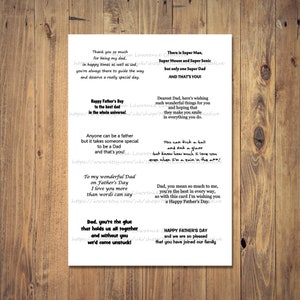 Father's Day Card Inserts JPG, Digital Father's Day Sentiments, Father ...