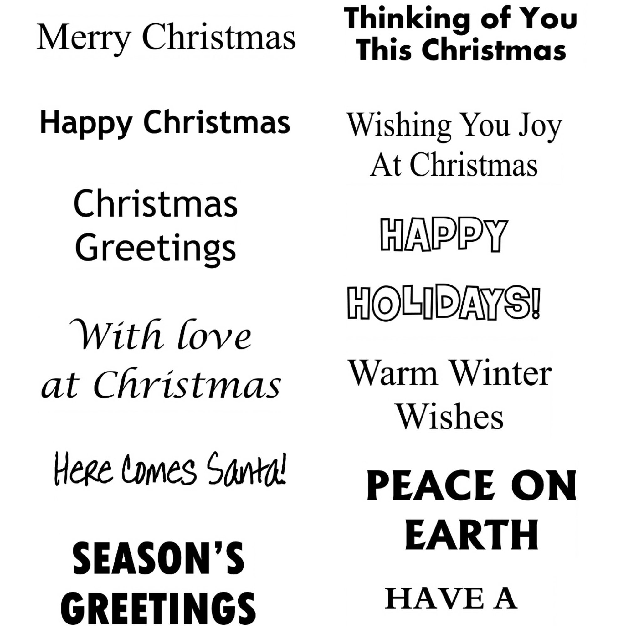 Christmas Sentiments Digital Sheet, Printable Festive Sentiments ...