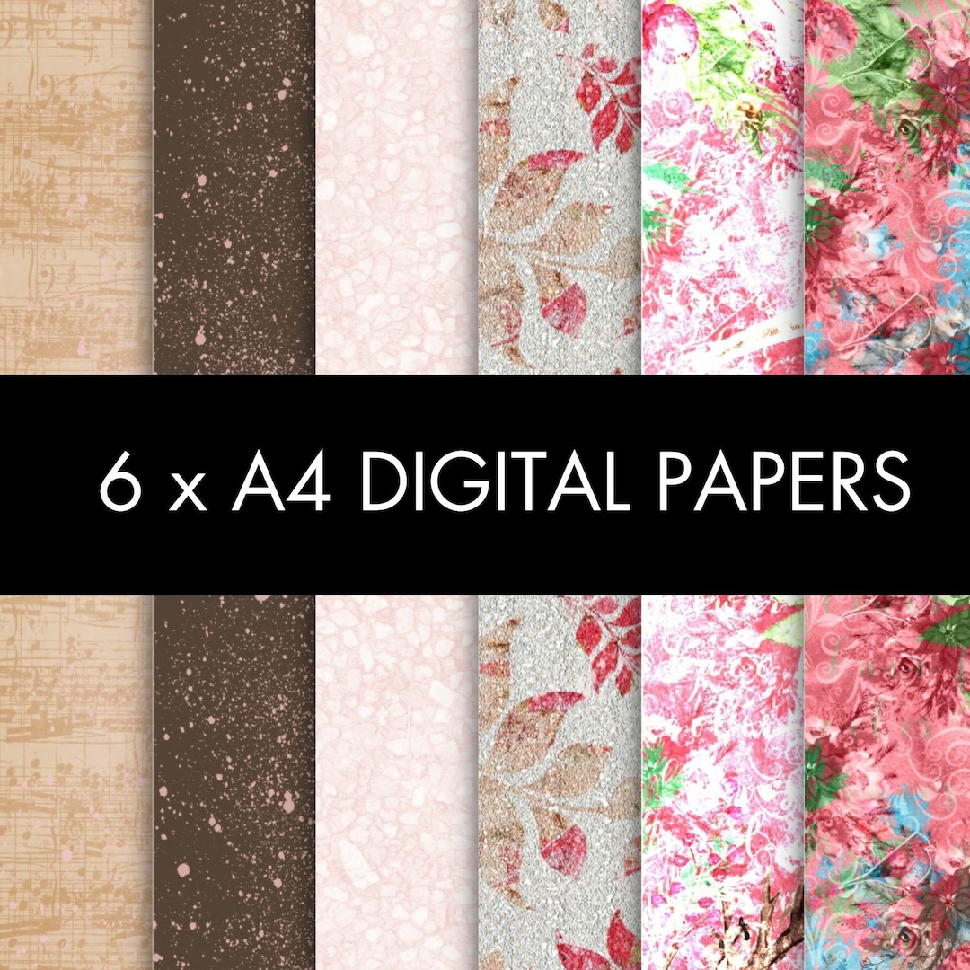 Christmas Digital A4 Paper Pack, Instant Download Craft Papers ...
