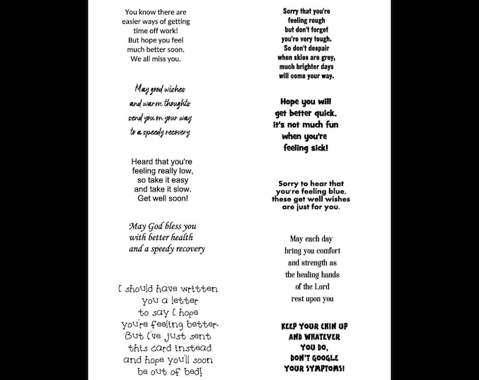 Sympathy Card Inserts Digital Sheet, Sympathy Card Inside Sentiments ...