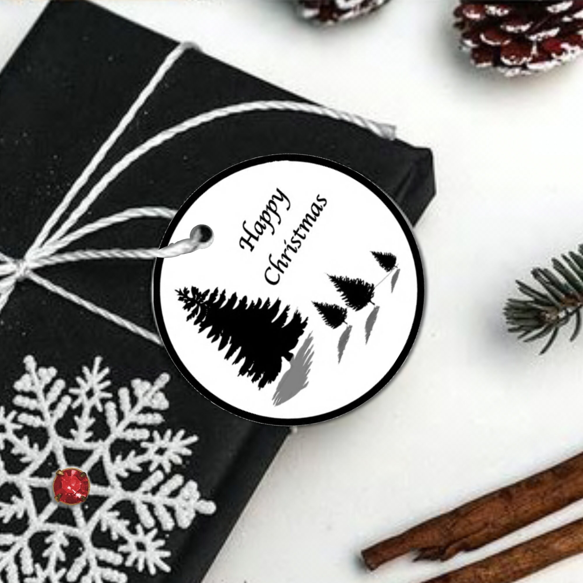Printable Christmas Circle Gift Tags, Instant Download Tags for ...