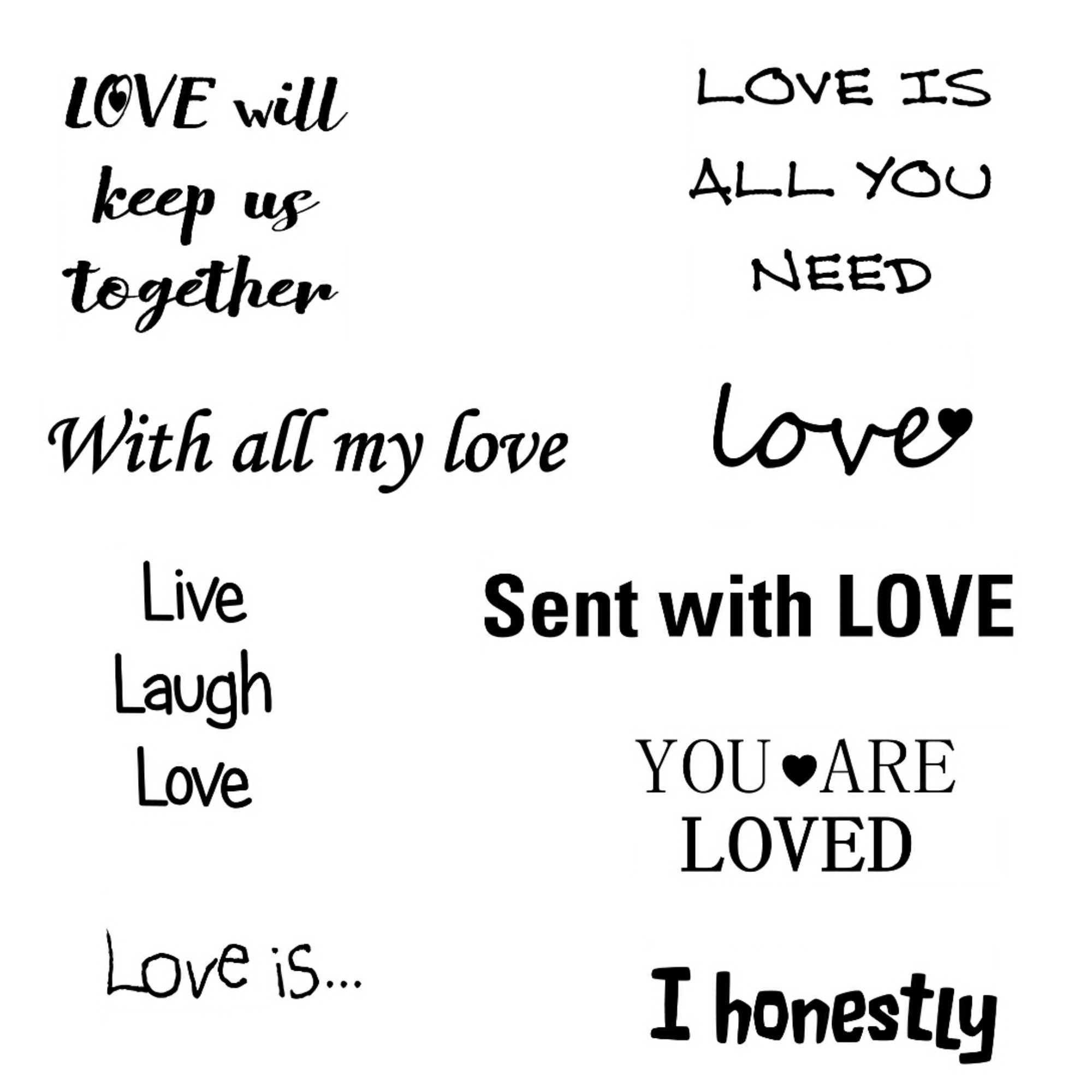 Love Sentiments Digital Sheet, Printable Romantic Phrase, Cardmaking ...