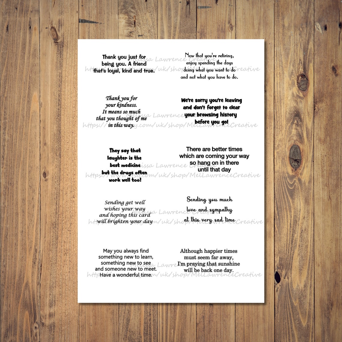 Mixed Card Inserts Digital Sheet, Printable Card Verses, Inside Card ...