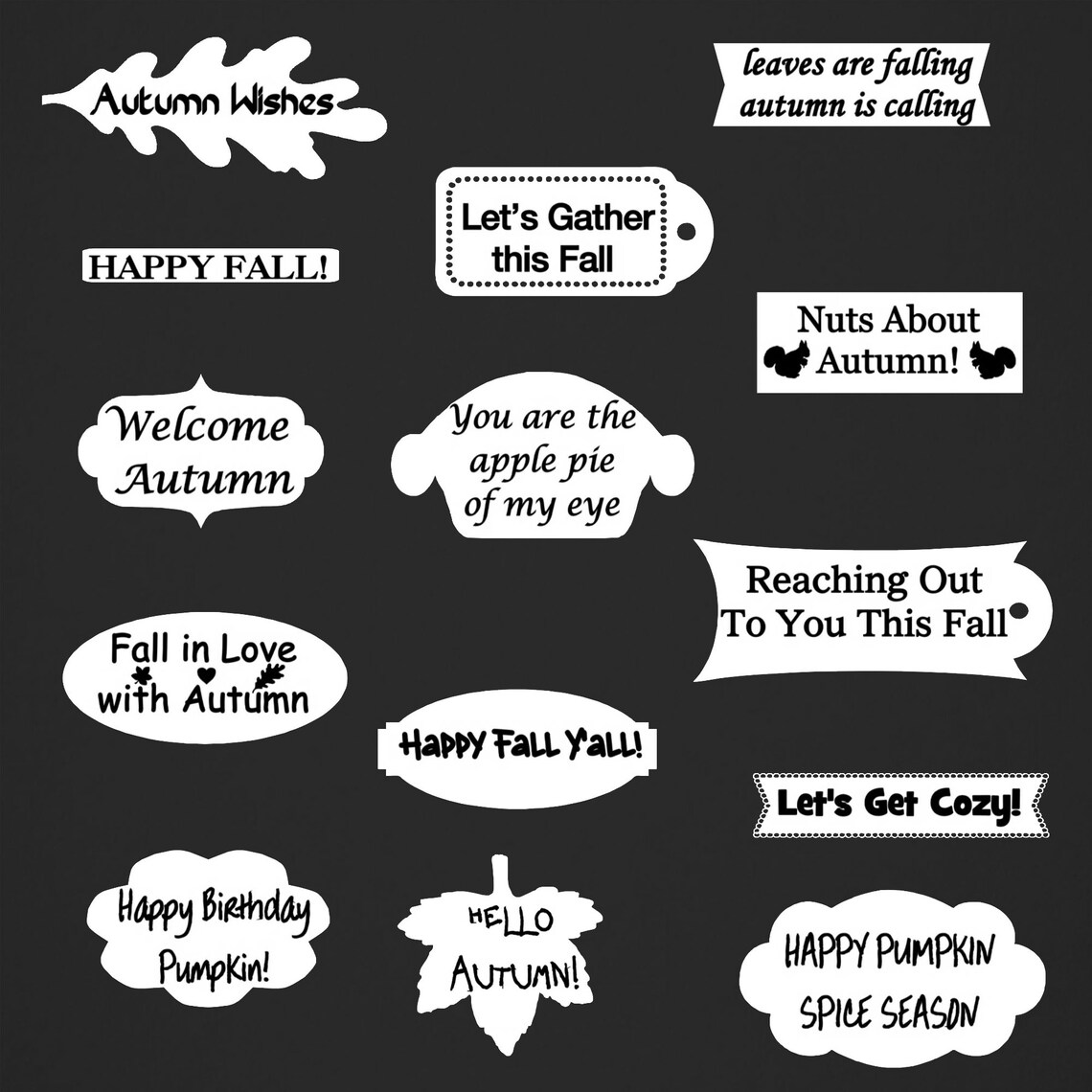 Autumn Sentiments Digital Sheet Autumn Cardmaking Printable - Etsy