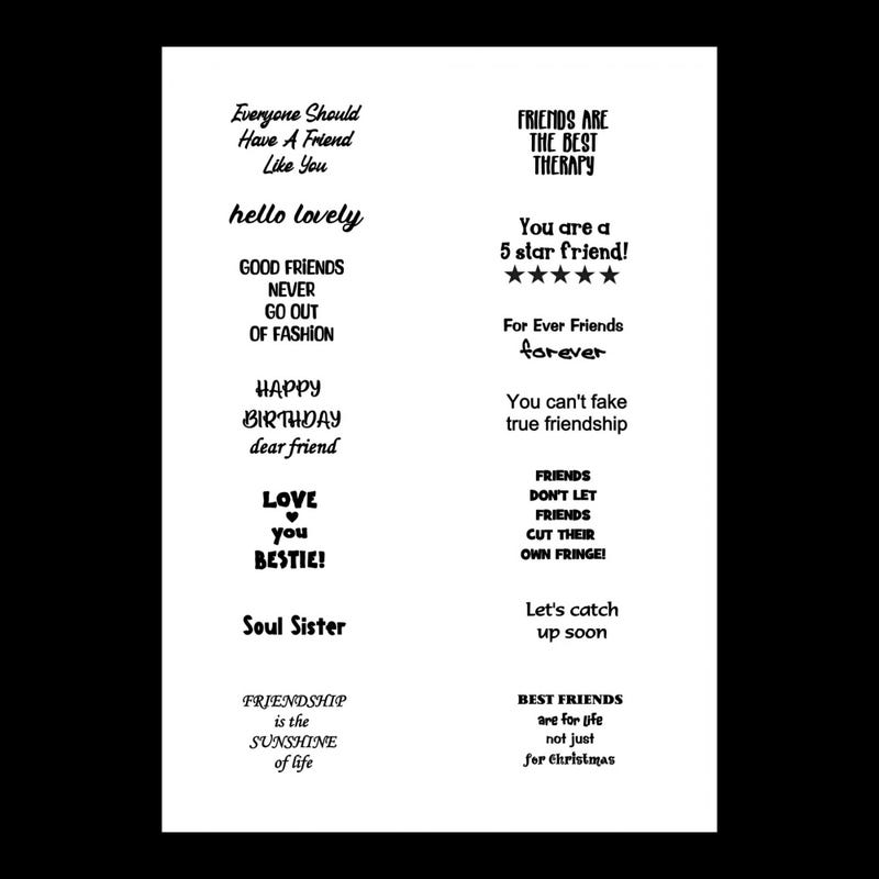 Friendship Words for a Card - Etsy