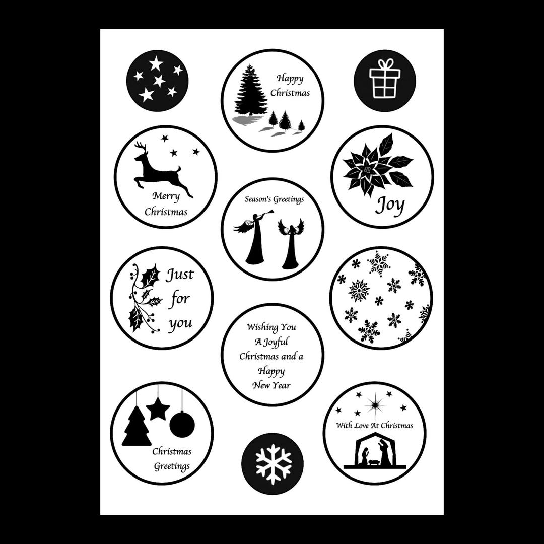 Printable Christmas Circle Gift Tags, Instant Download Tags for ...
