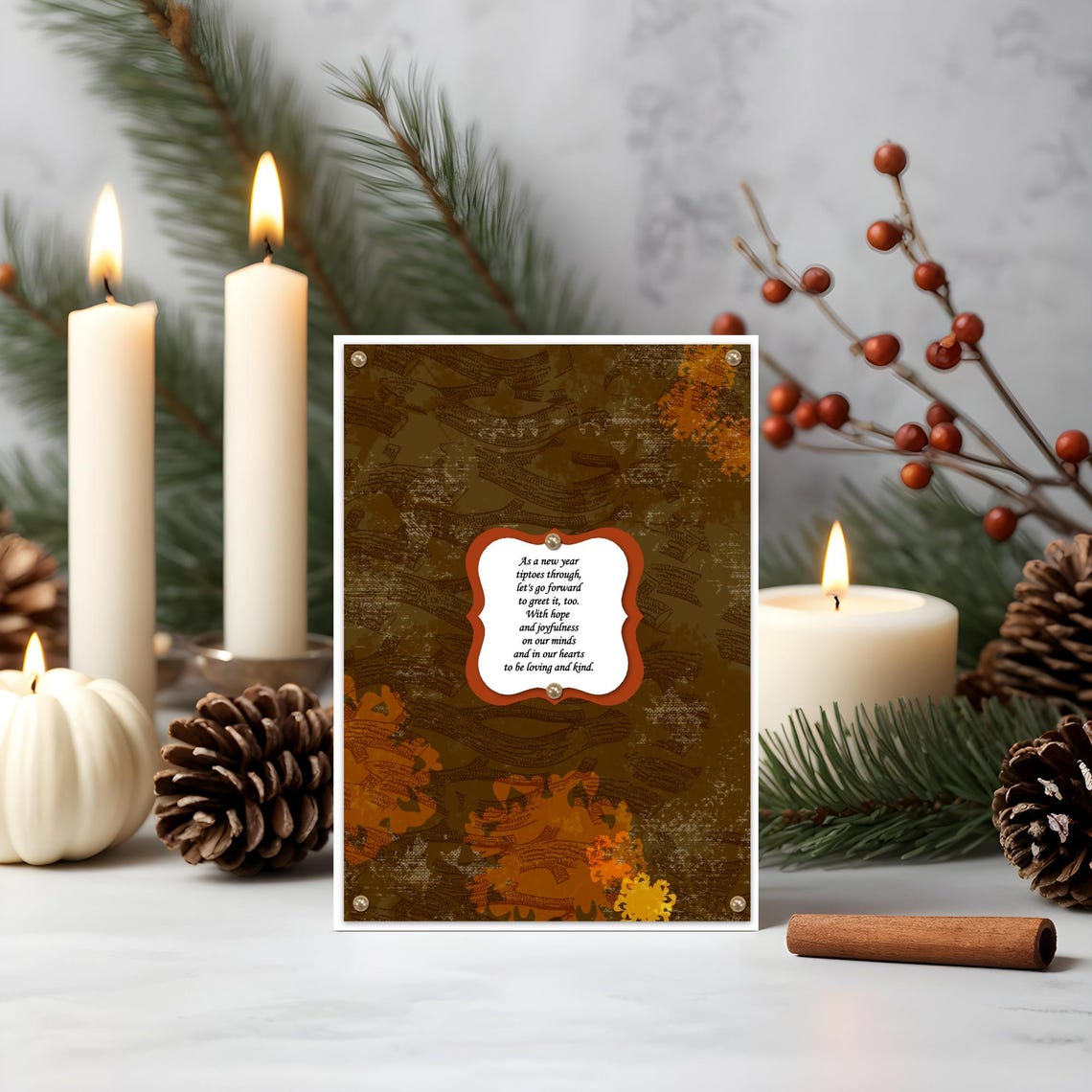 New Year Card Inserts Printable Sheet, New Year Sentiments Digital ...