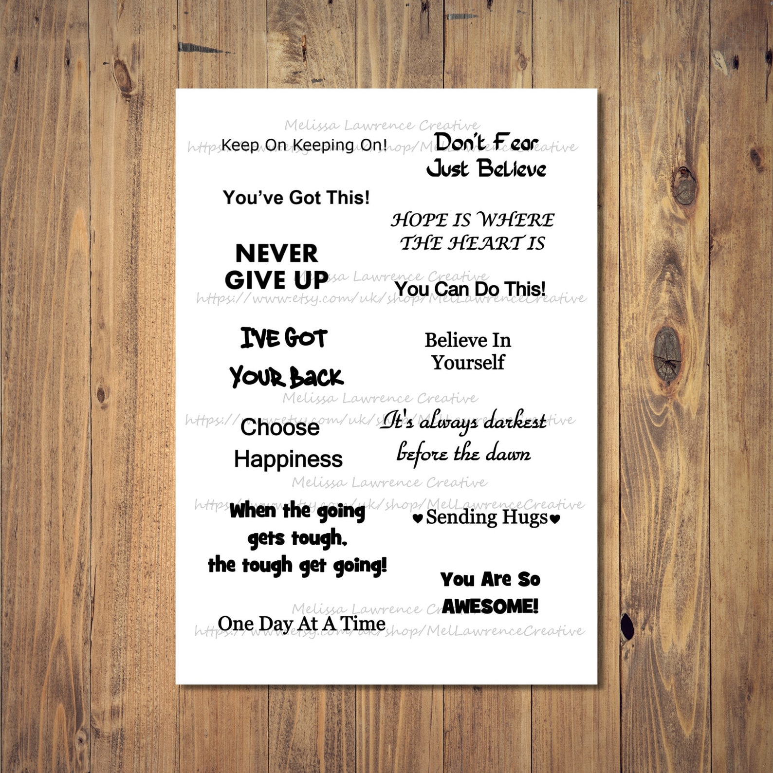 Encouraging Sentiments Digital Sheet, Printable Card Sentiments, Card ...