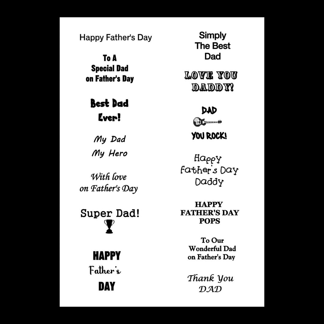 Father Sentiments Digital JPG Sheet, Printable Father’s Day Sentiments ...