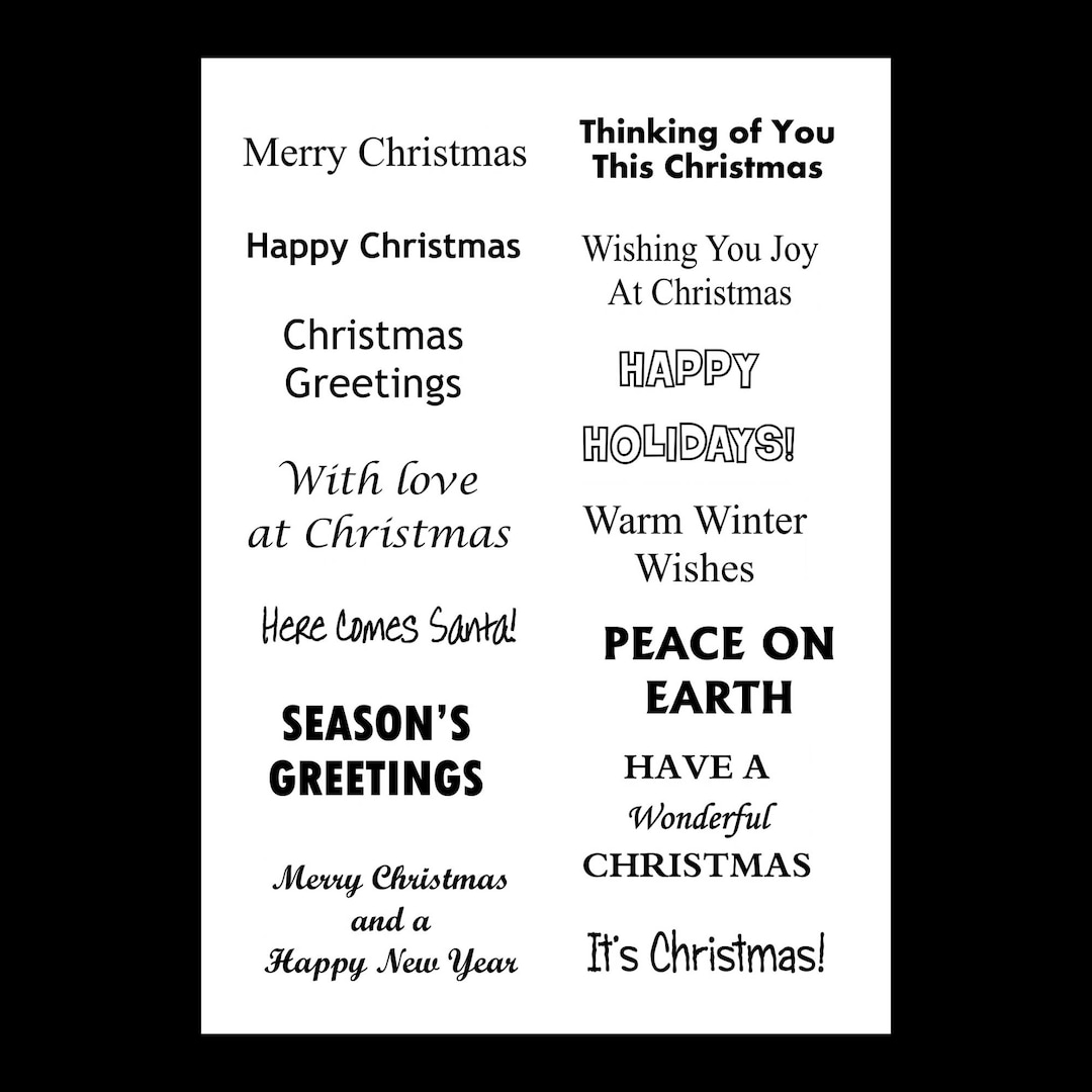 Christmas Sentiments Digital Sheet, Printable Festive Sentiments ...