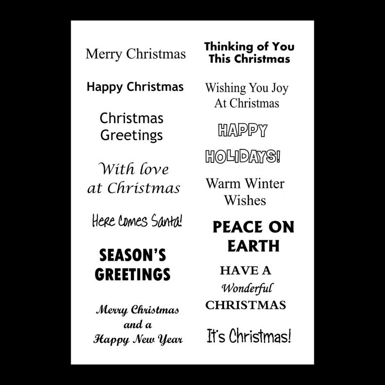 Christmas Sentiments Digital Sheet, Printable Festive Sentiments ...