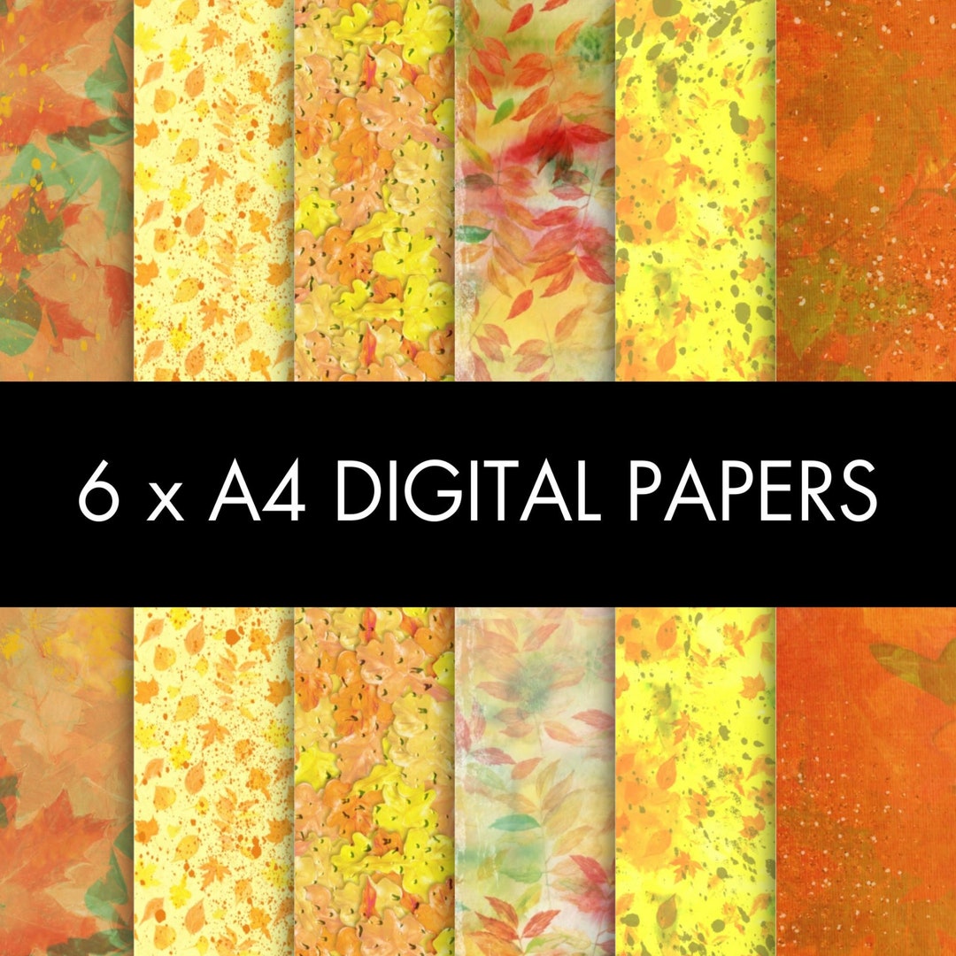 Autumn Digital A4 Paper Pack, Instant Download Backgrounds, Digital ...