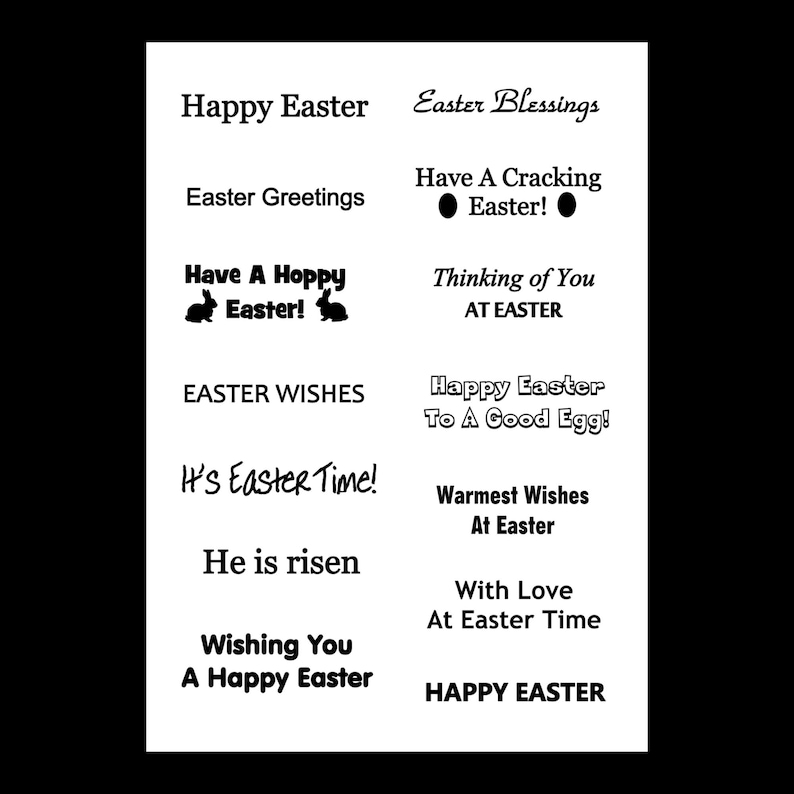 Easter Sentiments Digital Sheet, Printable Greetings Card Sentiments ...