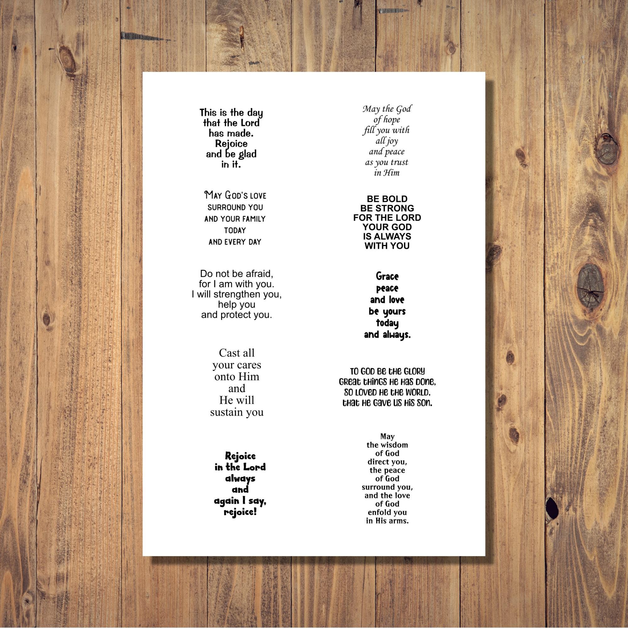 Religious Verses for Inside Cards, Printable Christian Card Words ...