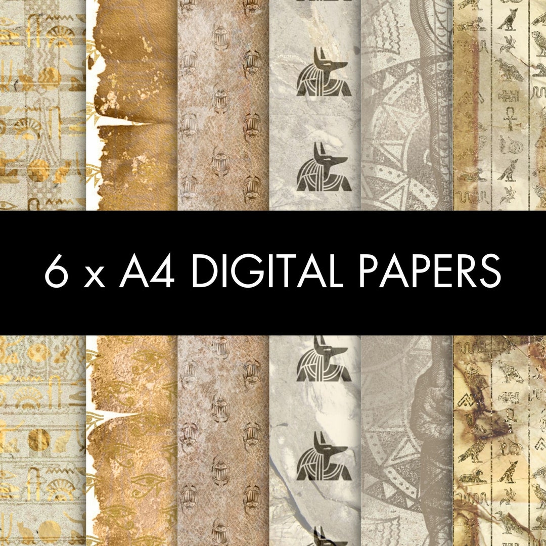 Egyptian Digital A4 Paper Pack, Instant Download Craft Papers ...
