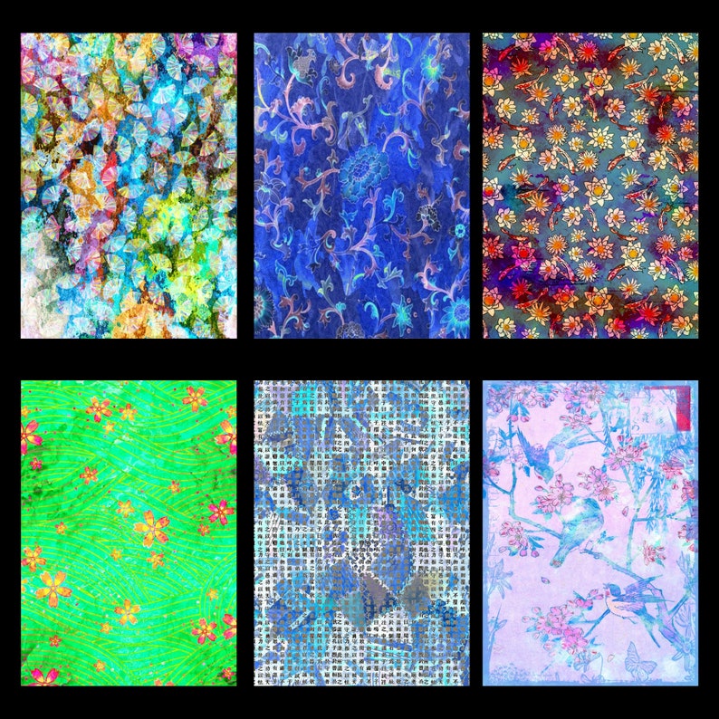 Oriental Digital A4 Paper Pack, Downloadable Craft Papers, Printable A4 ...