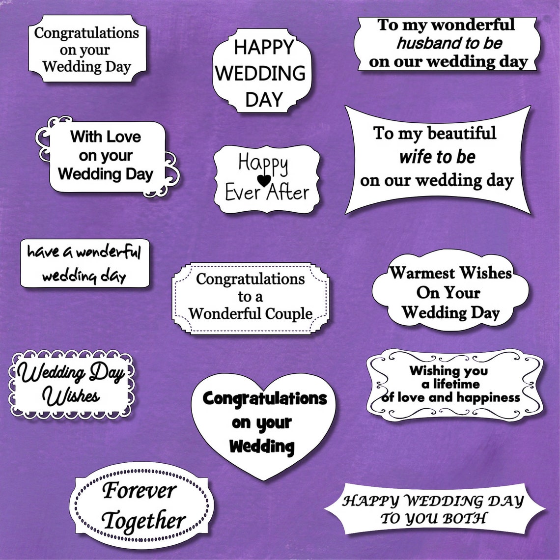 Wedding Sentiments Digital Sheet, Wedding Card Sentiments, Printable ...
