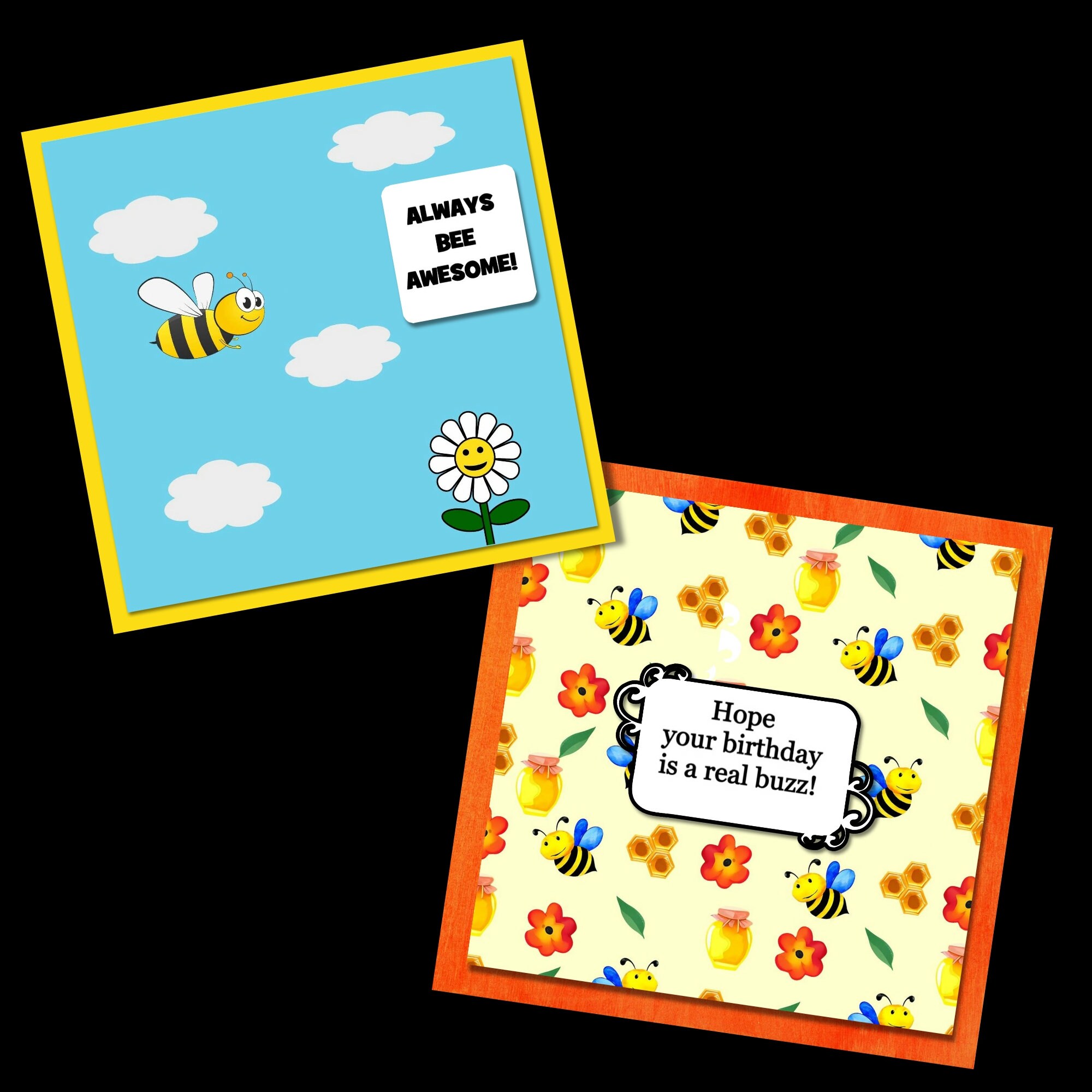 Bee Sentiments Digital Sheet, Printable Sentiments Sheet, Bee Card ...