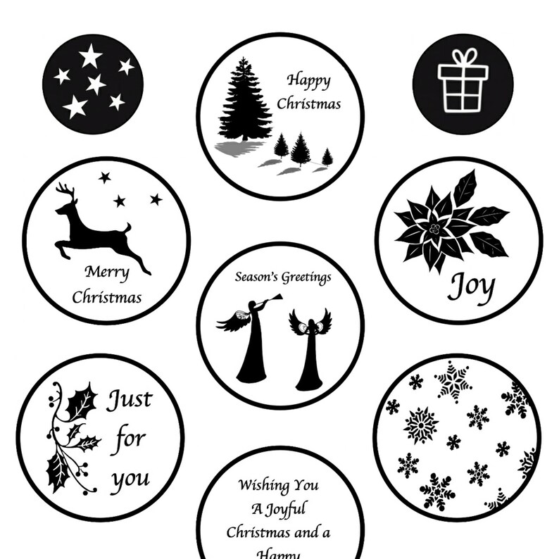 Printable Christmas Circle Gift Tags, Instant Download Tags for ...