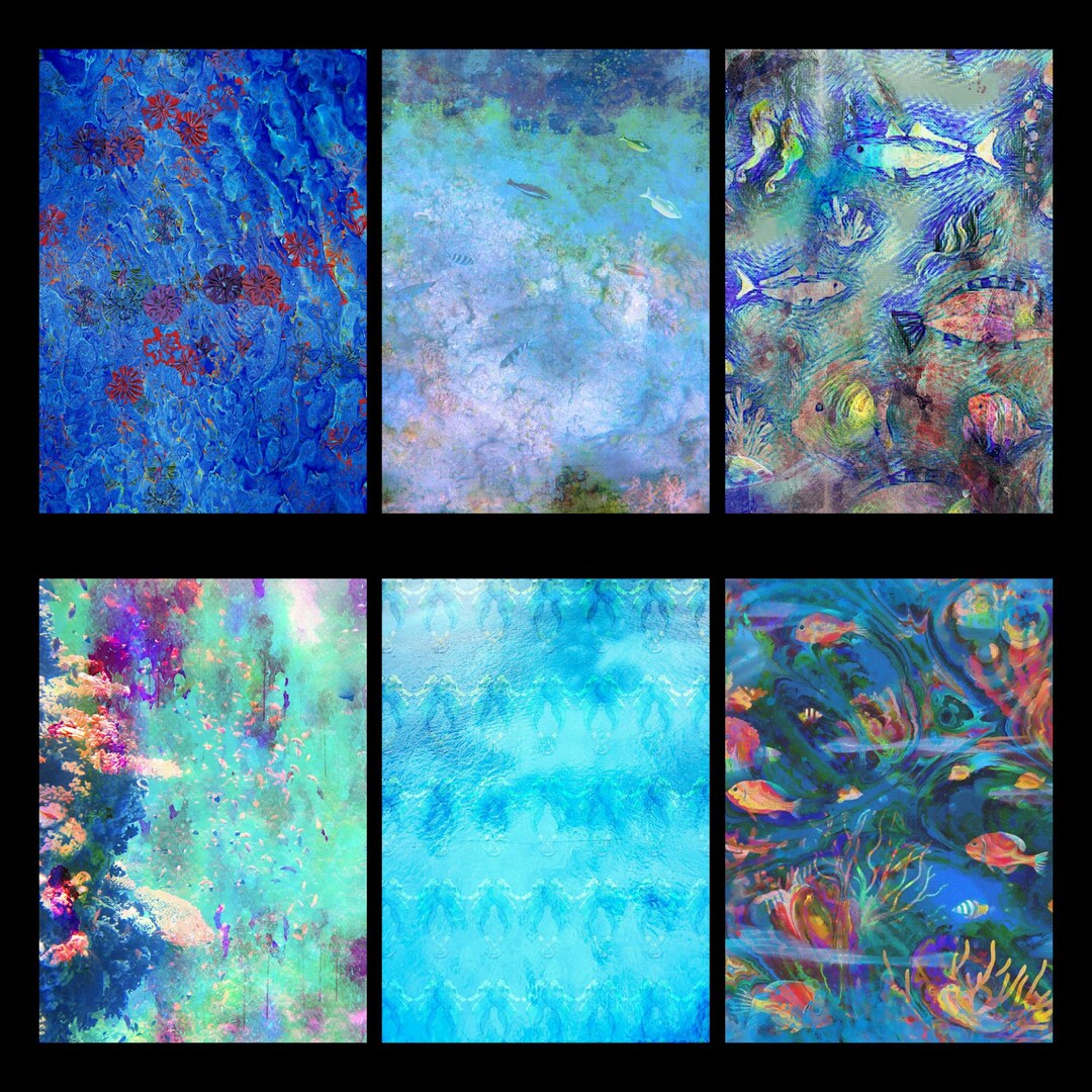 Under the Sea Digital A4 Paper Pack, Ocean Themed Background, Instant ...