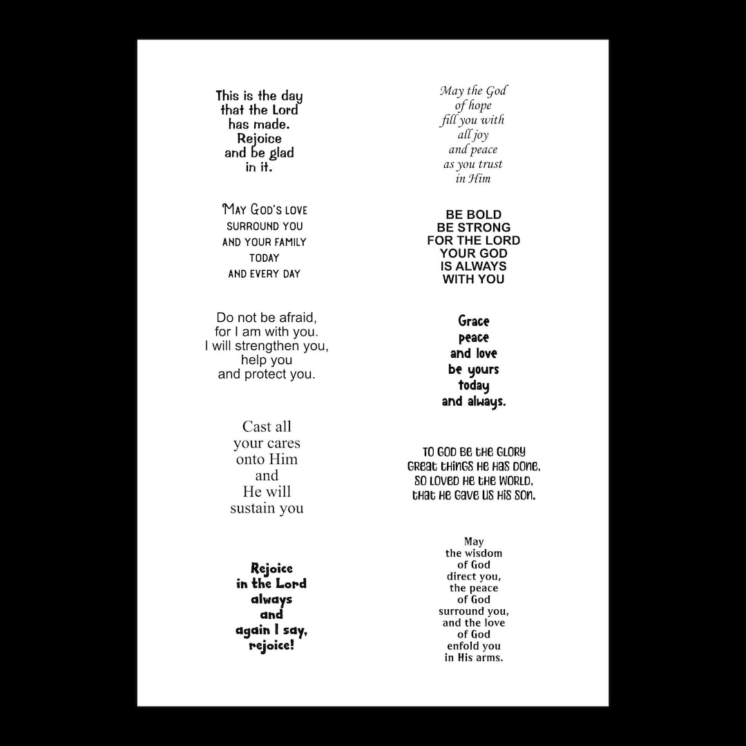 Religious Verses for Inside Cards, Printable Christian Card Words ...