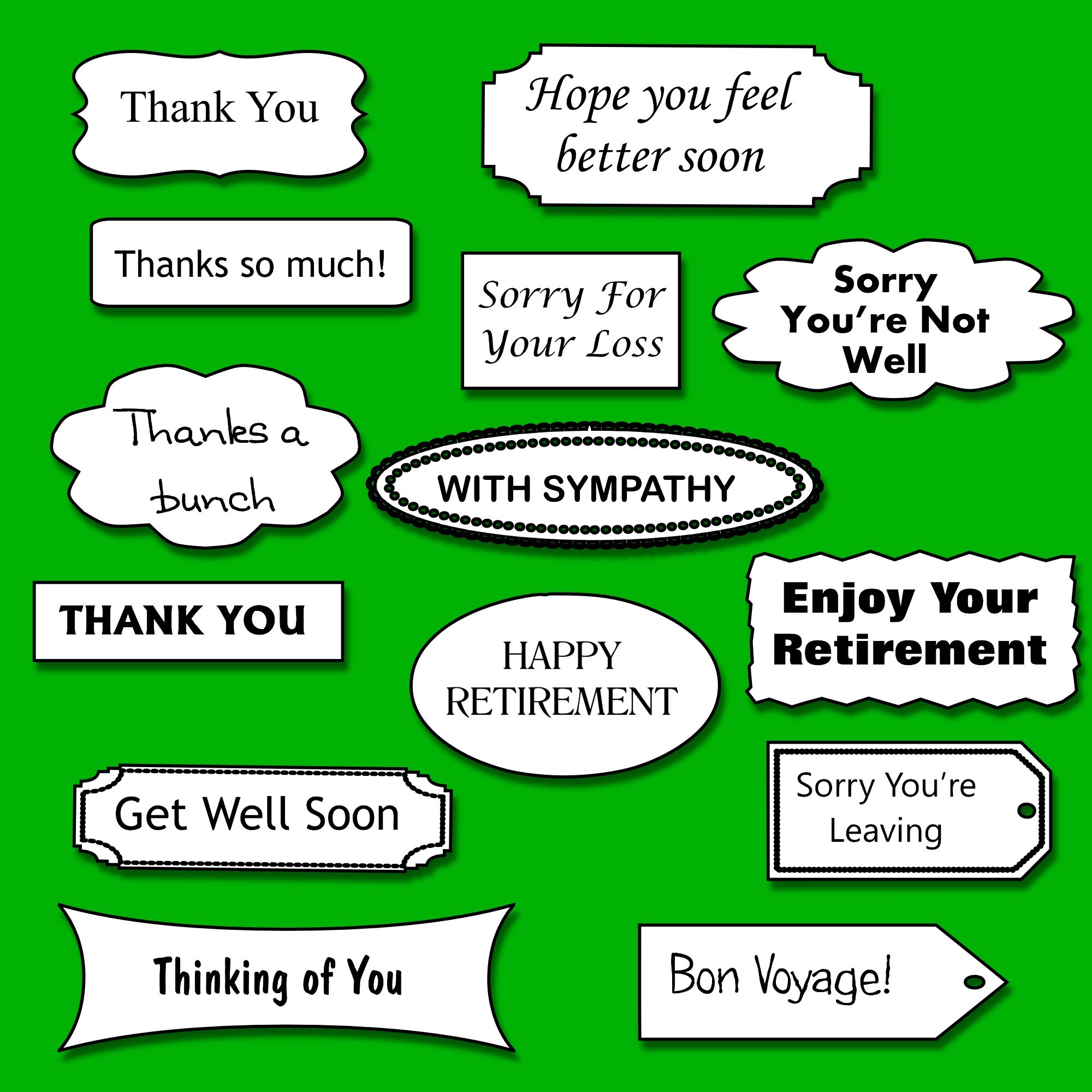 Mixed Sentiments Digital Sheet Printable Words and Phrases - Etsy