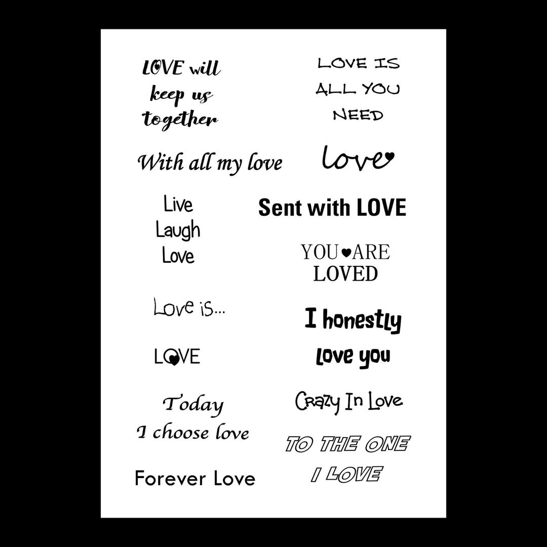 Love Sentiments JPG Digital Sheet, Printable Romantic Phrase ...