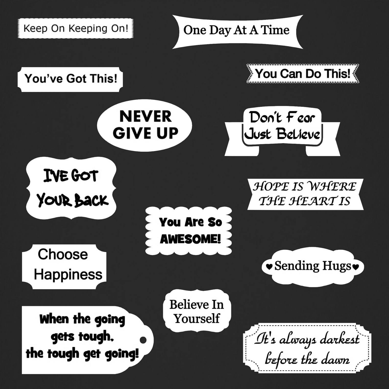 Encouraging Sentiments Digital Sheet, Printable Card Sentiments, Card ...