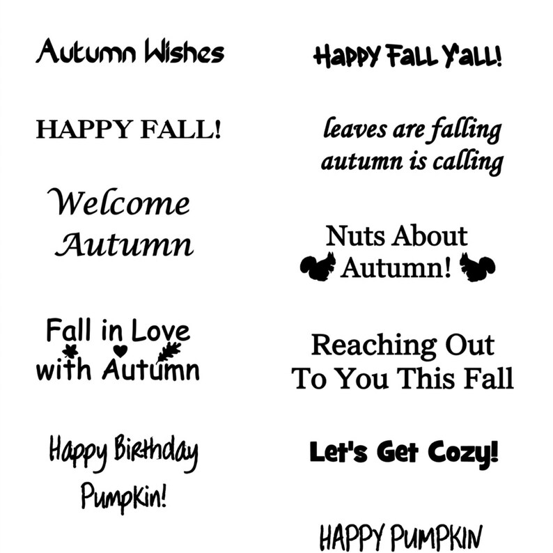 Autumn Sentiments Digital Sheet, Autumn Cardmaking, Printable Fall ...