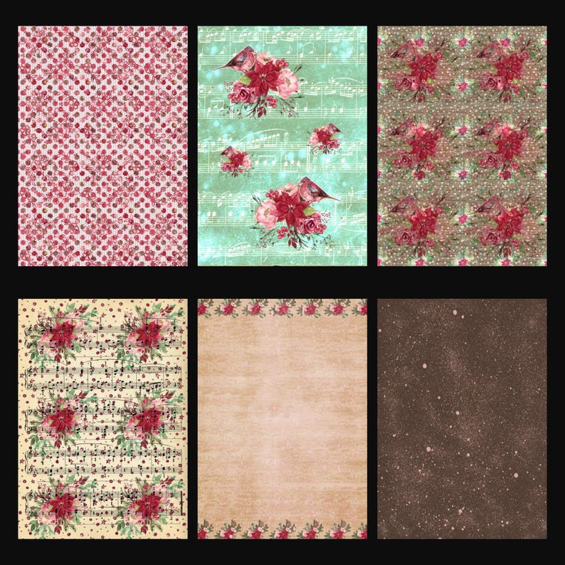 Christmas Printable A4 Paper Pack, Digital Christmas Craft Papers ...