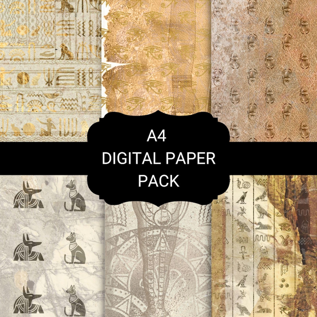 Ancient Egypt Pattern Papers, Egyptian Printable Sheets, A4 Digital ...