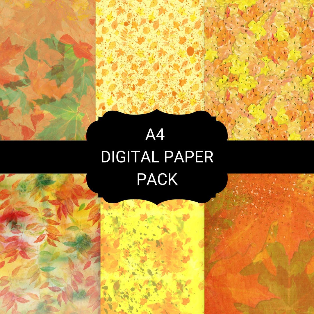 Autumn Digital A4 Papers, Fall Printable Backgrounds, Download Craft ...