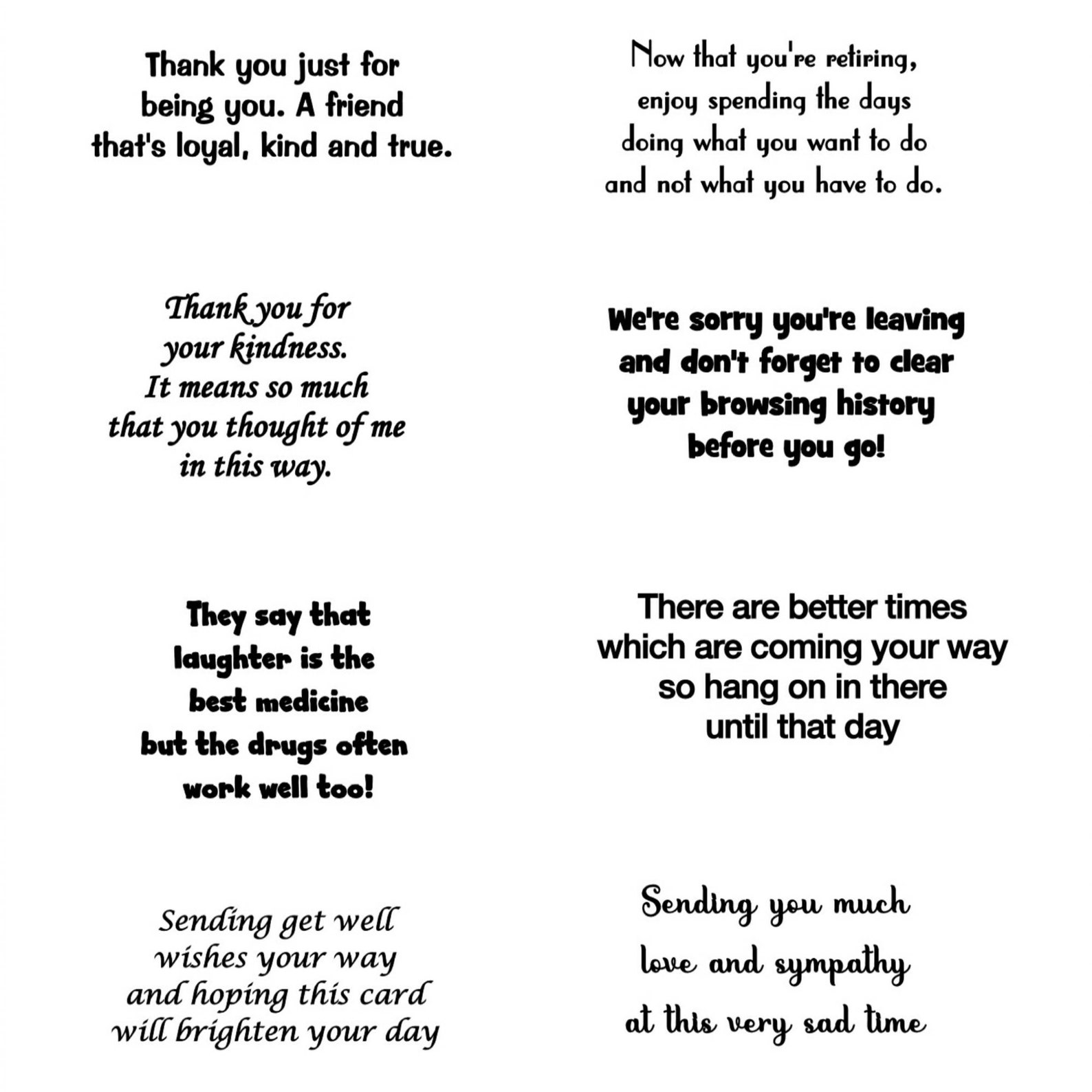 Mixed Card Inserts Digital Sheet, Printable Card Verses, Inside Card ...