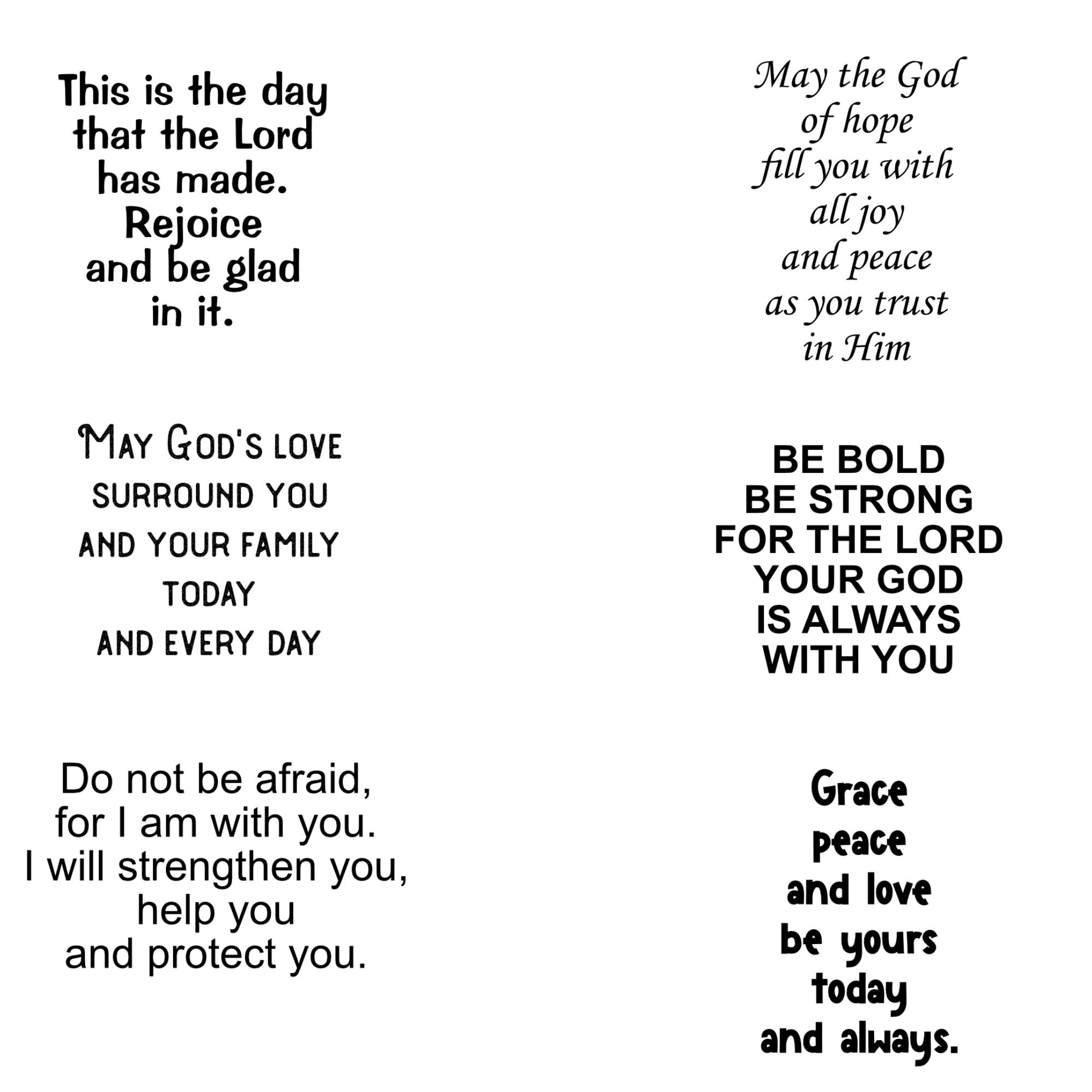 Religious Verses for Inside Cards, Printable Christian Card Words ...