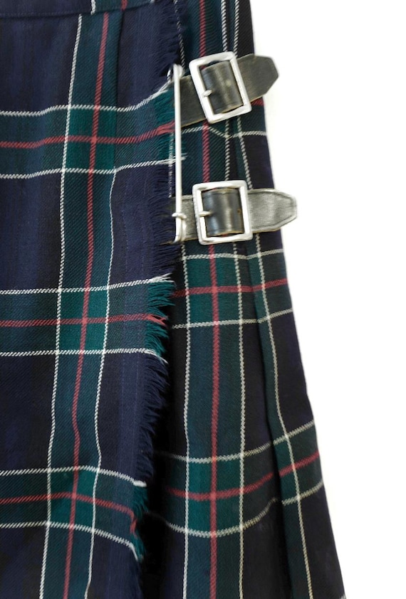 70s Plaid And Pin Pleated Skirt Gem