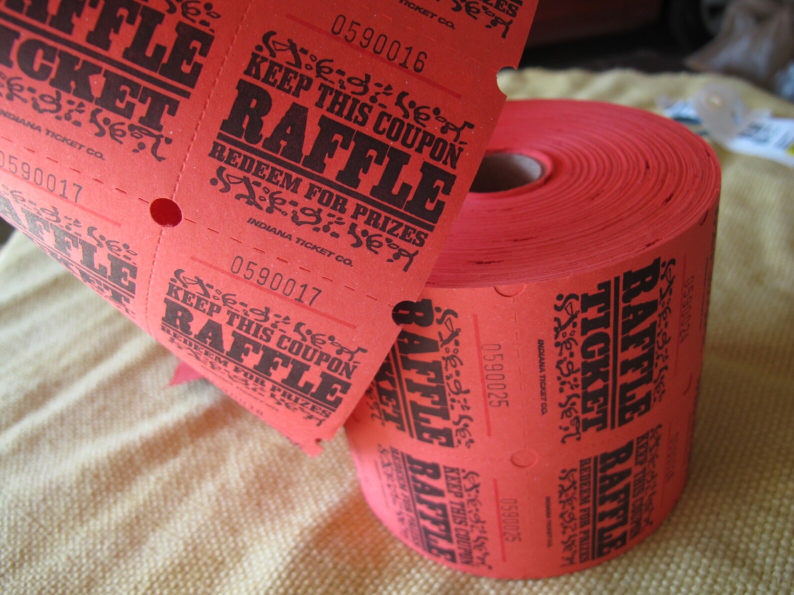 Colored Two Part Raffle Tickets (choice of Quantity) / Numbered Raffle ...