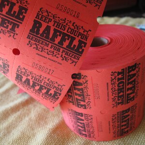 Colored Two Part Raffle Tickets (choice of Quantity) / Numbered Raffle ...