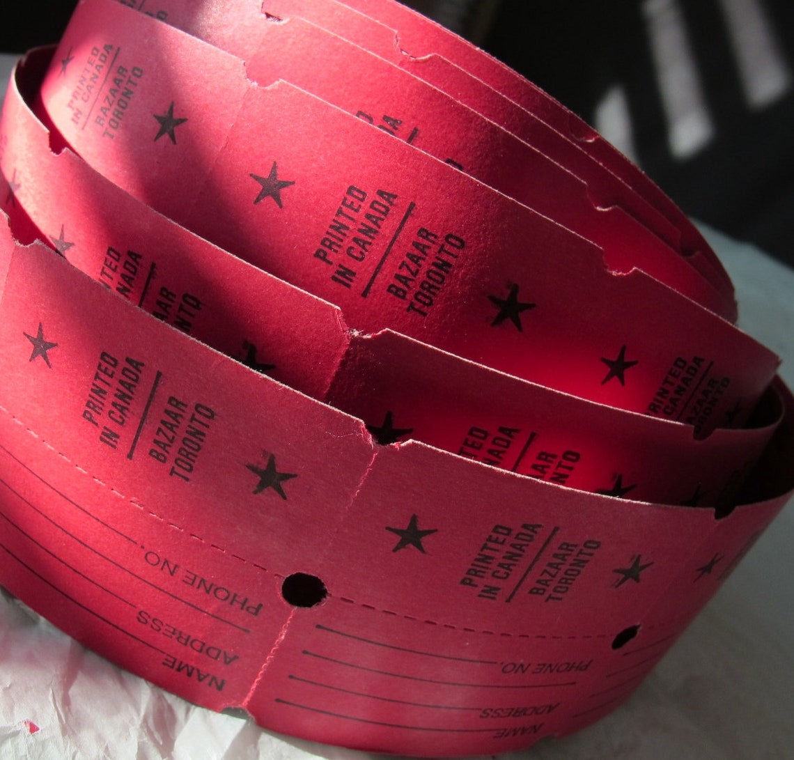 Two Part Tickets choice of Quantity / Choice of Colour / Numbered ...