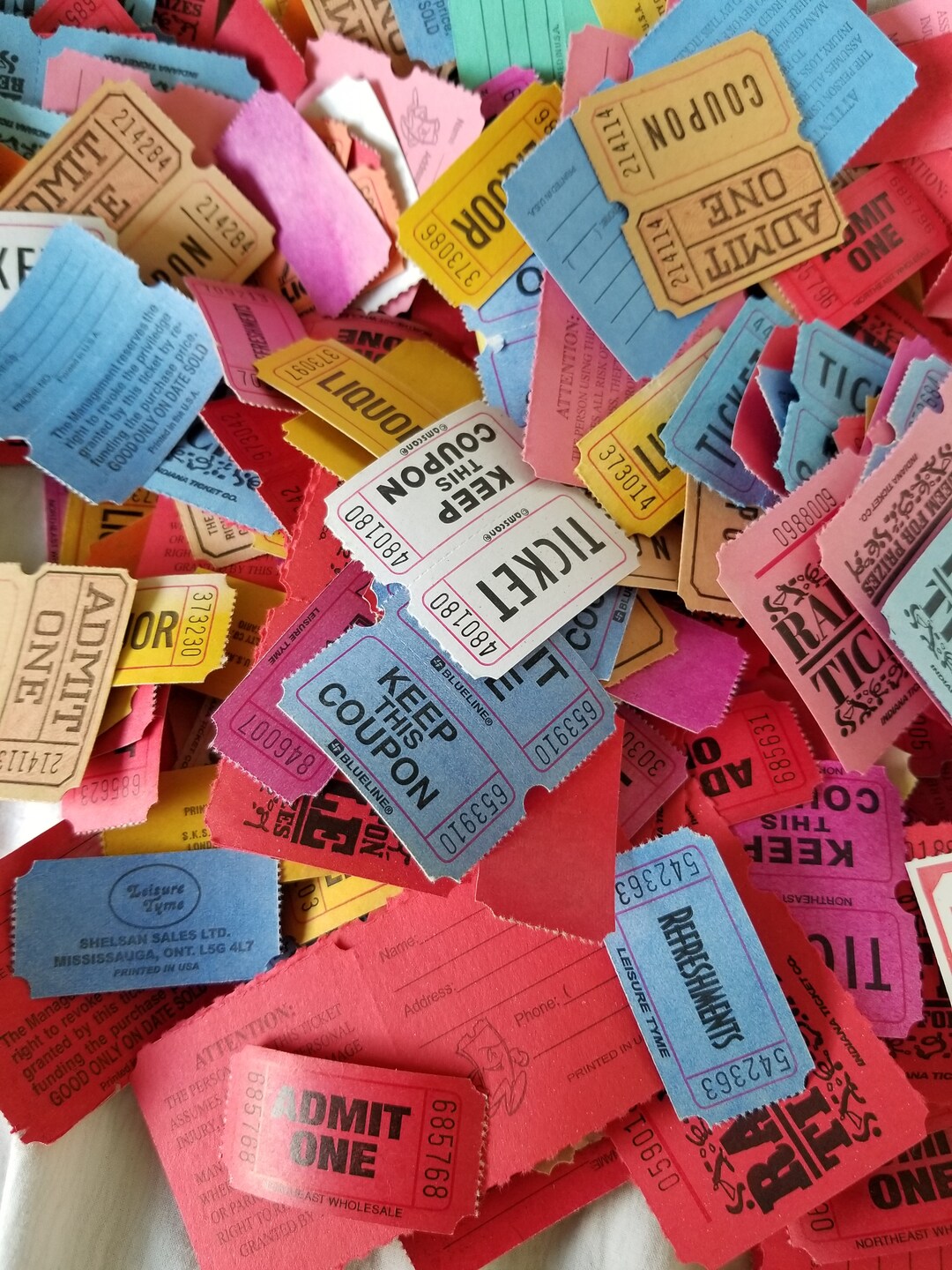Mixed Raffle Tickets for Collage or Creative Projects : Random Mix ...