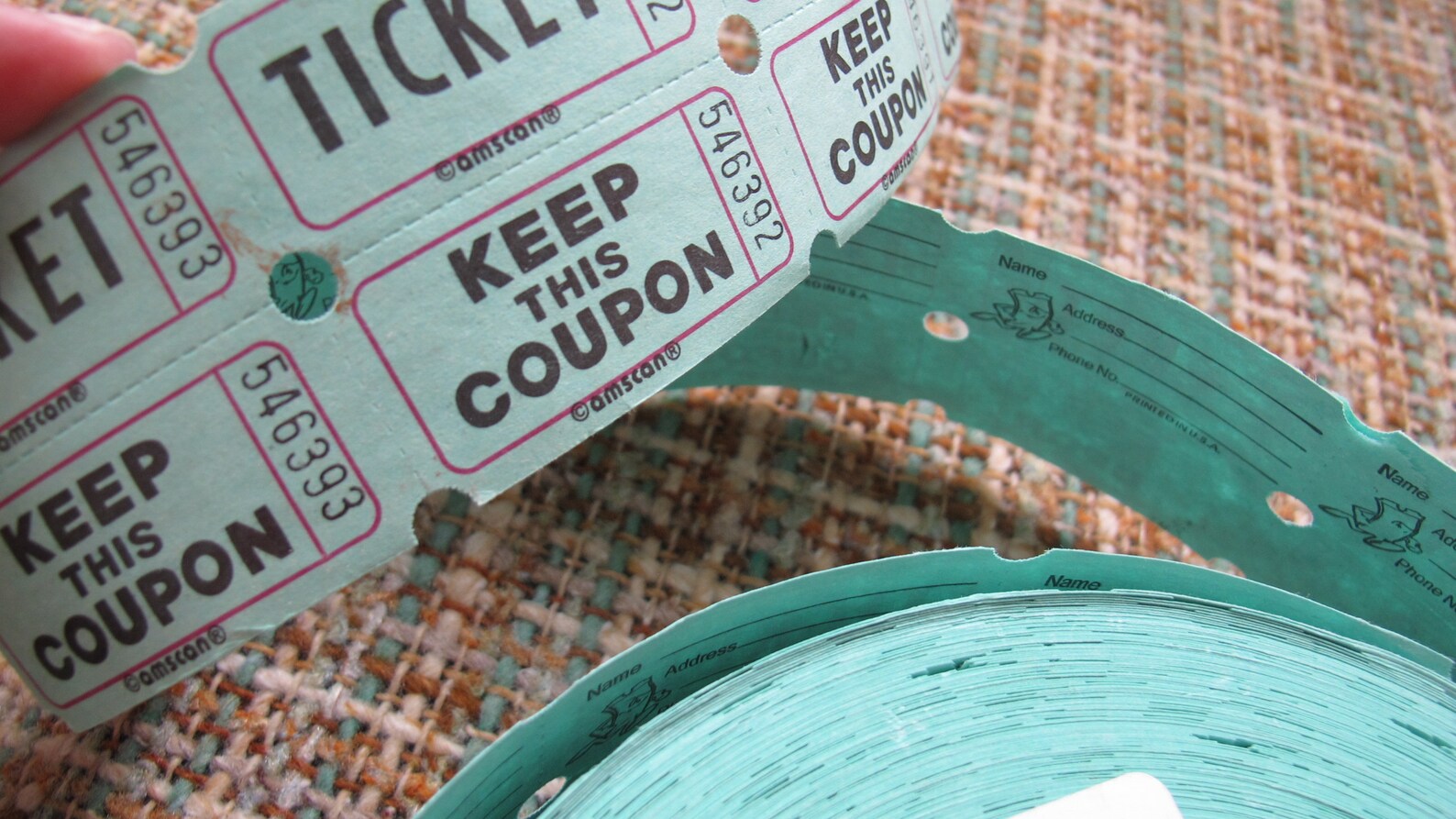 Two Part Tickets (choice of Quantity) / Choice of Colour / Numbered ...