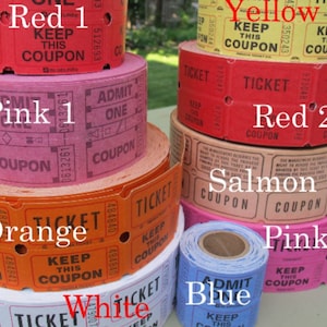 Two Part Tickets (choice of Quantity) / Choice of Colour / Numbered ...