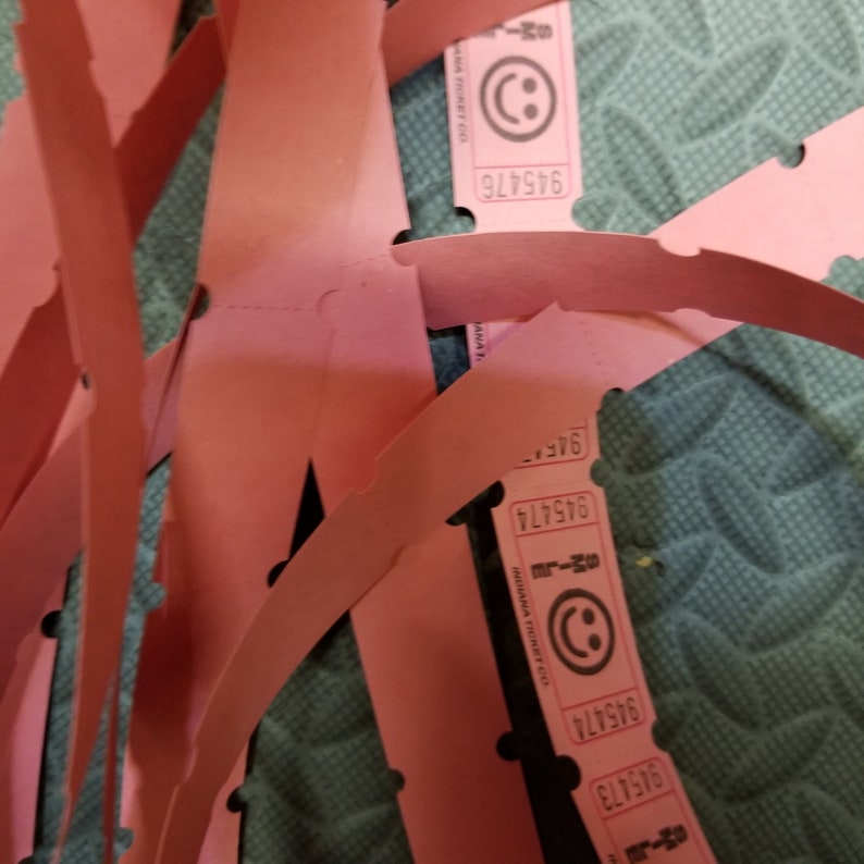 Pink Smile Tickets / Numbered Pink Tickets / Smiley Face Ephemera ...