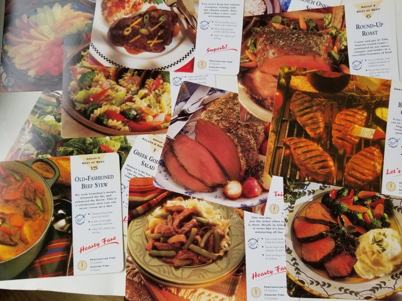 Vintage 1990's recipe cards collection 8 cards / Healthy | Etsy
